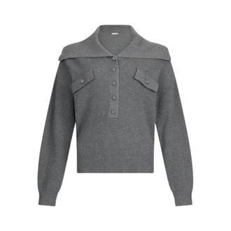 Liu Jo Femme, Tops, Gris, Taille: 38 FR Maglia maxi collo