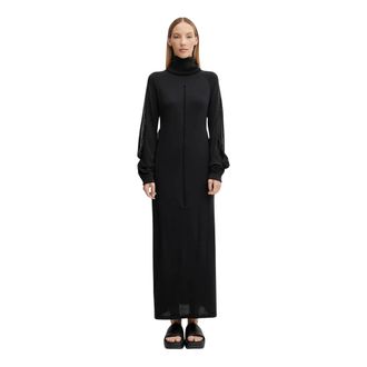 Yohji Yamamoto Kapuzen-Strick-Maxikleid - - Dresses - Damen - Schwarzk - XS