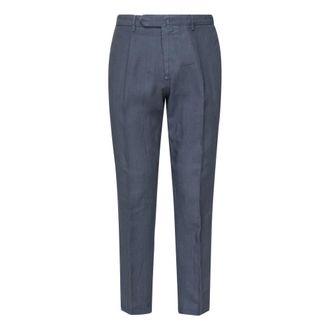 Santaniello Blaue Plissierte Hose mit Rei&szlig;verschluss - - Trousers - Herren - Blau - 2XL
