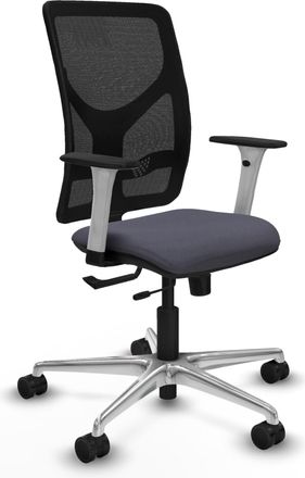 Piqueras y Crespo B&uuml;rodrehstuhl mit wei&szlig;en und schwarzen Armlehnen, h&ouml;henverstellbare Lendenwirbelst&uuml;tze, ausgestattet mit Syncro/Traslack und Schneideschaum, Schwarz/D