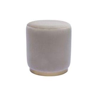 Miliboo Miliboo - Runder Samtpouf in Taupe und Goldmetall D40 cm amaya