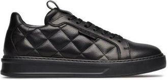 Fabi Homme, Chaussures, Noir, Taille: 44 EU Baskets en Cuir Noir Design Élégant