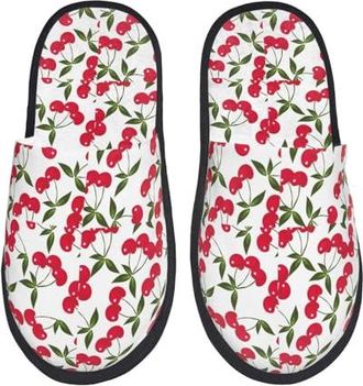 Generic Chaussons Femme Homme Imprimé Cerise Chausson Hommes Adultes Doux Pantoufle, Pour Intérieur Extérieur, Fête, Femmes, L
