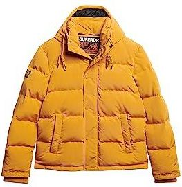 Superdry Everest Short Hooded Puffer Veste pour homme, Moutarde, M