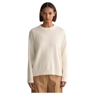 GANT Herren Superfine Lambswool C-Neck Pullover, Cream, M EU