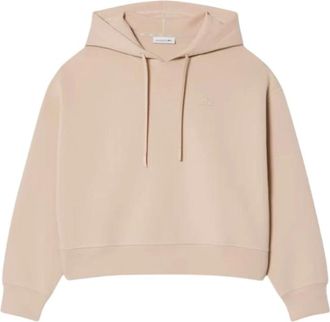 Lacoste Femme, Sweatshirts et sweats &agrave; capuche, Beige, Taille: 34 FR Sweat &agrave; capuche oversize ajustable