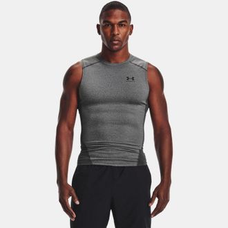 Under Armour HeatGearÄrmelloses Oberteil für Herren Carbon Heather / Schwarz XXL