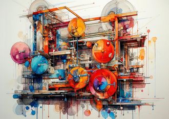 Calvendo Poster 84,1 x 59,4 cm Querformat Kunst und Maschine| Bilder, Kunstdruck, Wandbild, Wanddeko, Prints ohne Rahmen