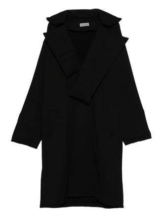 Yohji Yamamoto Mantel mit breitem Revers - Schwarz