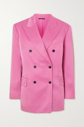 Tom Ford Doppelreihiger Blazer Aus Satin - Pink