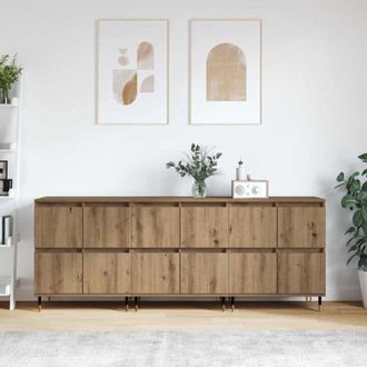 vidaXL Vidaxl - Buffets 3 pcs ch&ecirc;ne artisanal 180 x 35 x 70 cm