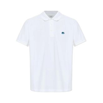 Etro Homme, Tops, Blanc, Taille: XL Polo en Coton à Manches Courtes