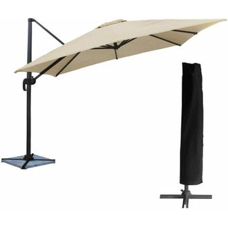 Happy Garden Happy Garden - Parasol d&eacute;port&eacute; molokai carr&eacute; 3x3m beige + housse