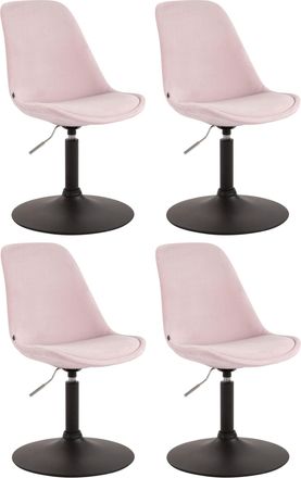 Clp Set Di 4 Sedie Da Pranzo Maverick Velvet Rosa Nero