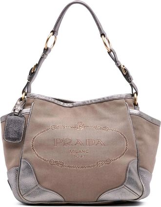 Prada Shopper - Canvas Canapa Logo Tote - Gr. unisize - in Braun - für Damen