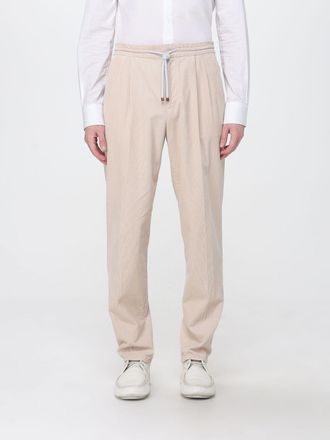 Brunello Cucinelli Pantalon &agrave; cordon de serrage en velours &agrave; taille moyenne