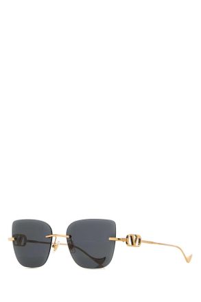 Valentino Garavani SUNGLASS Gold Metal Sunglasses - Gold