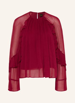 HUGO BOSS Blusenshirt Bradia Mit Volants rot