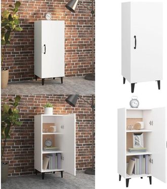 vidaXL Vidaxl - Buffet Blanc 34,5x34x90 cm Bois ding&eacute;nierie - Buffet - Meuble De Rangement - Commode - Mobilier Blanc - Meuble Salon - Home & Living