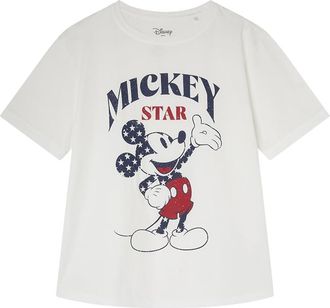 Springfield Damen CamisetaLicenciaMicket T-Shirt Mickey Mouse USA, Karamell, XS