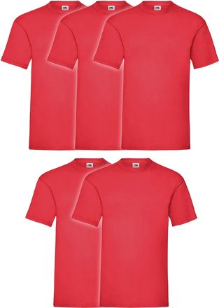 Fruit Of The Loom Valueweight Herren-T-Shirt, kurzärmelig, 5 Stück, rot, XXL