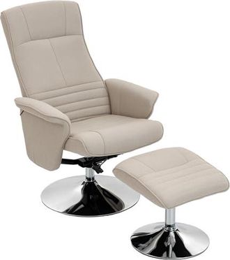 HOMCOM Fauteuil Relax, Fauteuil de Relaxation inclinable 135&deg;, pivotant 360&deg; avec Repose-Pieds, rev&ecirc;tement Tissu pour Salon, Chambre, Bureau, jusqu&agrave; 150 kg, 