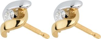 Edenly Ohrstecker Kostbarer Kokon - Mademoiselle - Weiß- und Gelbgold - 18 Karat