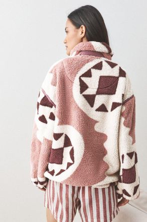 Next Fleecejacke Borg-Fleece mit halben Rei&szlig;verschluss (1-St)