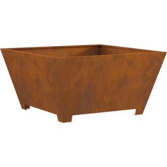vidaXL Vidaxl - Feuerplatz Braun 80 x 80 x 40 cm Witterungsbest&auml;ndiger Stahl