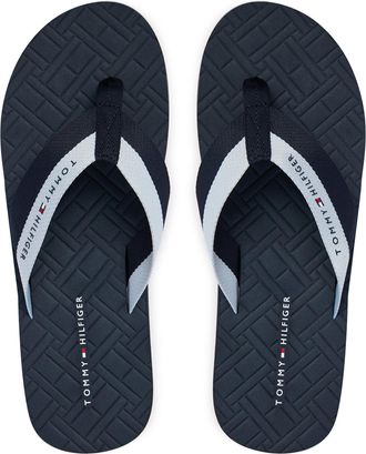 Tommy Hilfiger Zehentrenner Tommy Hilfiger Webbing Strap Flag Embossed FM0FM05807 Dunkelblau