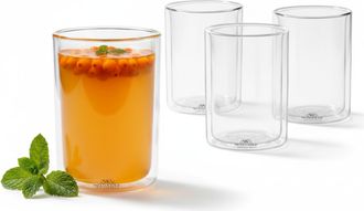 Wilmax England Wilmax | Thermogl&auml;ser | 400 ml | 4er-Set | Doppelwandige Gl&auml;ser f&uuml;r Wasser, Tee, Kaffee, Cocktails | Teegl&auml;ser & Kaffeegl&auml;ser | Gl&auml;ser f&uuml;r Hei&szlig;- und K
