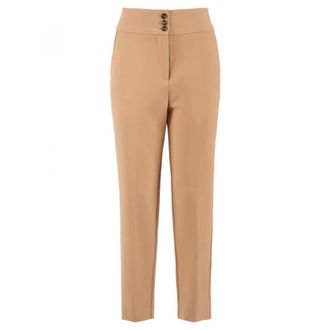 Nenette Elegante Karotten-Passform Polyesterhose - - Trousers - Damen - Beige - S