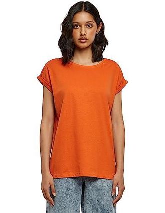 Urban Classics Femme Ladies Extended Shoulder Tee T Shirt, Rust Orange, S EU