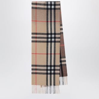 Burberry Beige cashmere scarf with Archive Check pattern