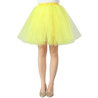 Generic Jupe Tulle Femme Tutu Jupe Jupes Femme Classique Unie - De Danse pour Plage, &Eacute;cole Ou Balade, Parfaite pour Printemps Et &Eacute;t&eacute;