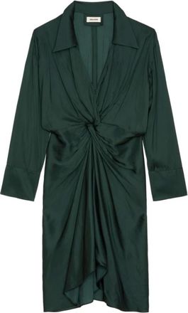 Zadig&Voltaire Femme, Robes, Vert, Taille: 42 FR Robe en Satin Rozo