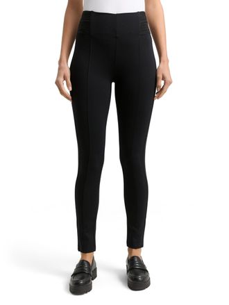 Tom Tailor Damen 1048842 Treggings Hose mit elastischem Bund, 14482-Deep Black, 36W / 28L