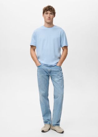 Mango Regular Fit-T-Shirt aus 100 % Baumwolle himmelblau - Herren - XXL - MANGO MAN