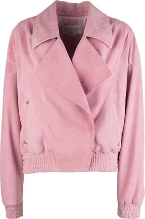 Genny Femme, Vestes, Rose, Taille: 36 FR Veste &agrave; revers crant&eacute;s et finitions fronc&eacute;es