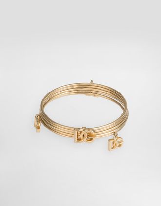 Dolce & Gabbana Armreif Mit Mehreren Ringelementen Und Dg-logo - Frau Bijoux Gold Metall Onesize