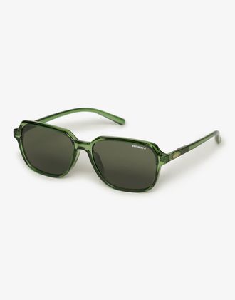 Superdry Lunettes de soleil carr&eacute;es oversize &agrave; verres verts - Kaki