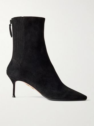 Aquazzura Saint Honor&eacute; 65 Ankle Boots Aus Veloursleder - Schwarz