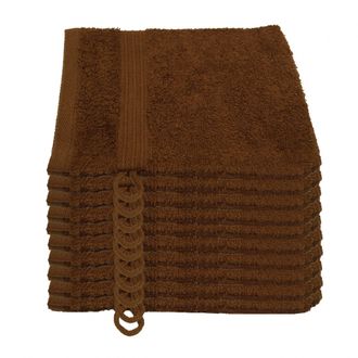 Julie Julsen 10er Pack Waschlappen 29 Farben erhältlich weich und saugstark 500gsm Öko Tex Schokobraun 15 x 21 cm B-Ware