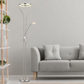 Globo Lighting [GEBRAUCHT] Globo Led Stehlampe Ebro Stehleuchte Standlampe H&ouml;he 194 Cm Nickelfarben 2 F670 B-Ware