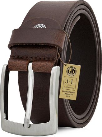 Lindenmann G&uuml;rtel Herren Volllederg&uuml;rtel aus B&uuml;ffelleder, 40 mm breit, k&uuml;rzbar, G&uuml;rtel, Lederg&uuml;rtel, Jeans-G&uuml;rtel, XL, dunkelbraun, Farbe/Color:braun, Size US/EU
