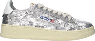 Autry Baskets Dallas Femme Argent/Blanc Paillettes