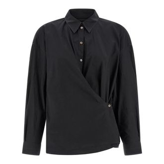 Christophe Lemaire Gedrehtes Hemd mit geradem Kragen - - Blouses & Shirts - Damen - Schwarzk - S