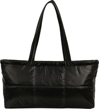Generic Sac &agrave; main rembourr&eacute; en coton pour femme - Grande capacit&eacute; - Sac &agrave; bandouli&egrave;re avec poign&eacute;e sur le dessus - Pour voyage, shopping, usage quotidien, No