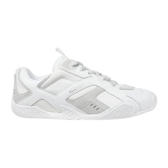Versace Homme, Chaussures, Blanc, Taille: 43 1/2 EU Baskets en cuir