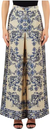 Liu Jo Femme, Pantalons, Bleu, Taille: 38 FR Wide Pantalons
